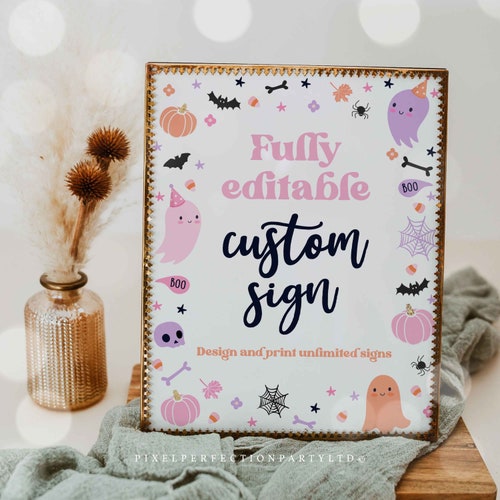 Editable Halloween Birthday Welcome Sign Halloween Party - Etsy