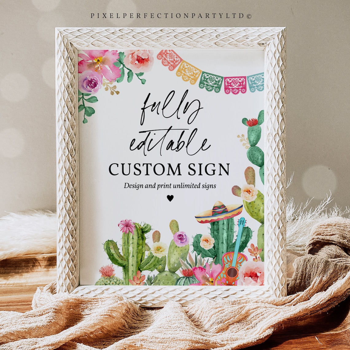 Fully Editable Fiesta Party Sign Taco 'bout Love Fiesta Couples Shower ...