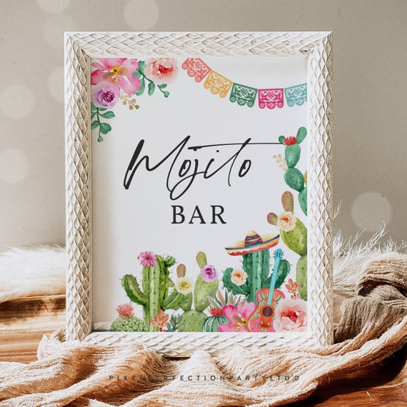 Mojito Bar Party Sign Fiesta Party Sign Fiesta Bar Station Sign Fiesta ...