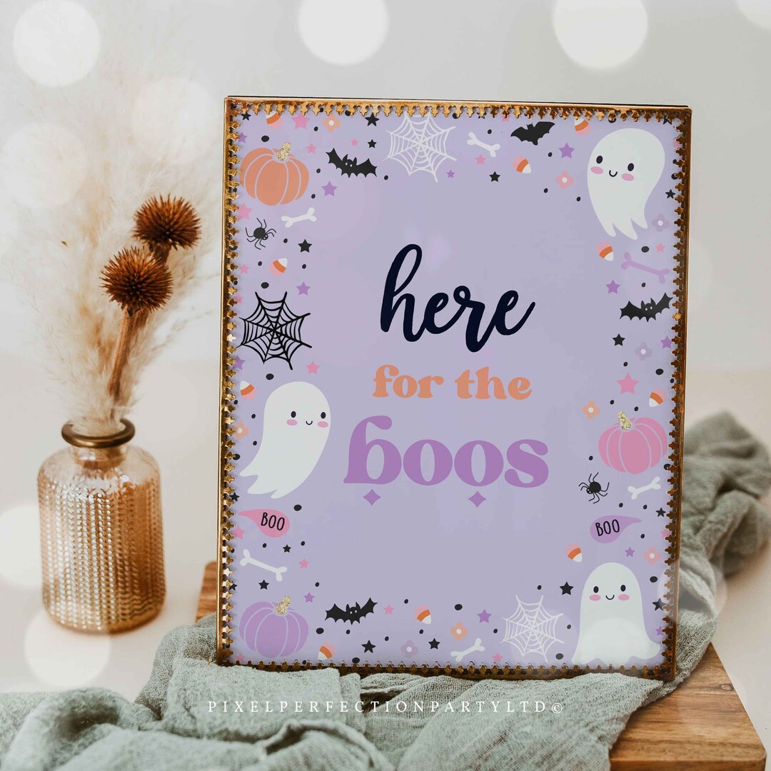 A Little Boo Baby Shower Here for the Boos Sign Halloween Girl Cute ...