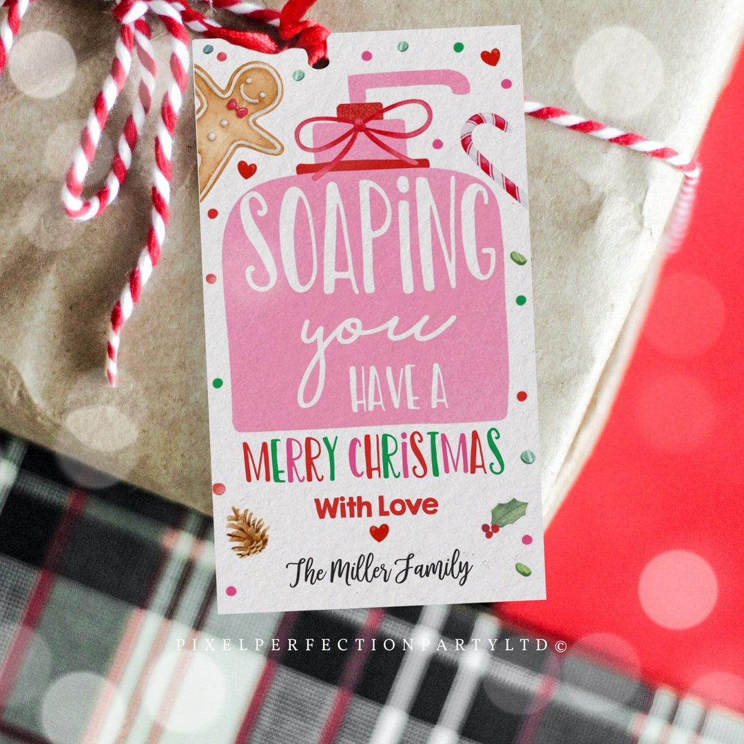 Editable Soapin You Have a Merry Christmas Teacher Christmas - Etsy