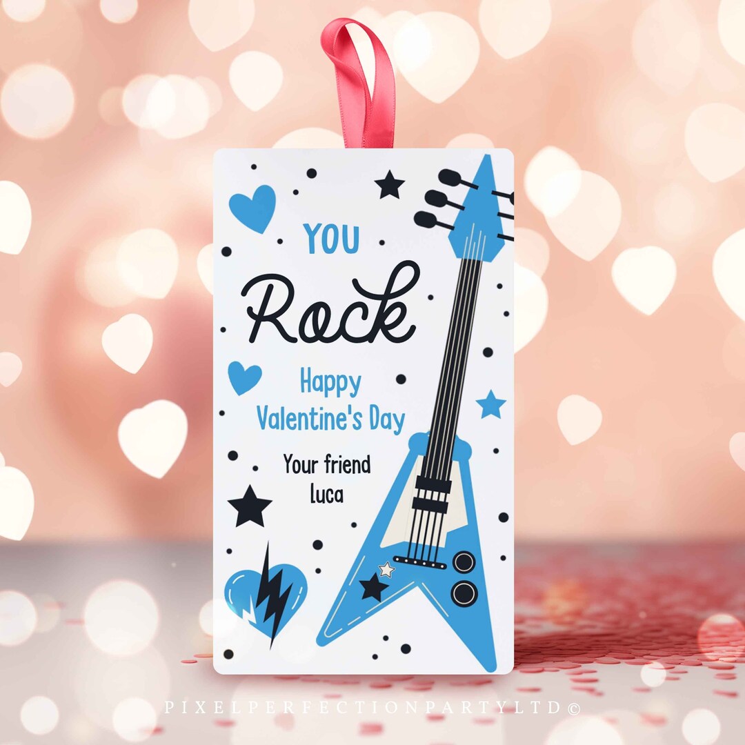 Editable Valentines You Rock Gift Tags Valentines Rockstar - Etsy