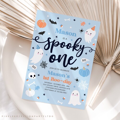 EDITABLE Halloween Birthday Invitation Spooky One Halloween - Etsy