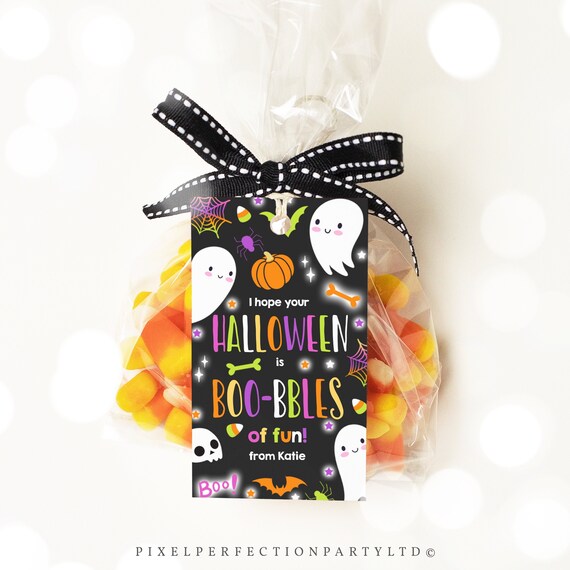 Editable Halloween Bubble Gift Tag Halloween Boo-bbles Of Fun Bubble ...
