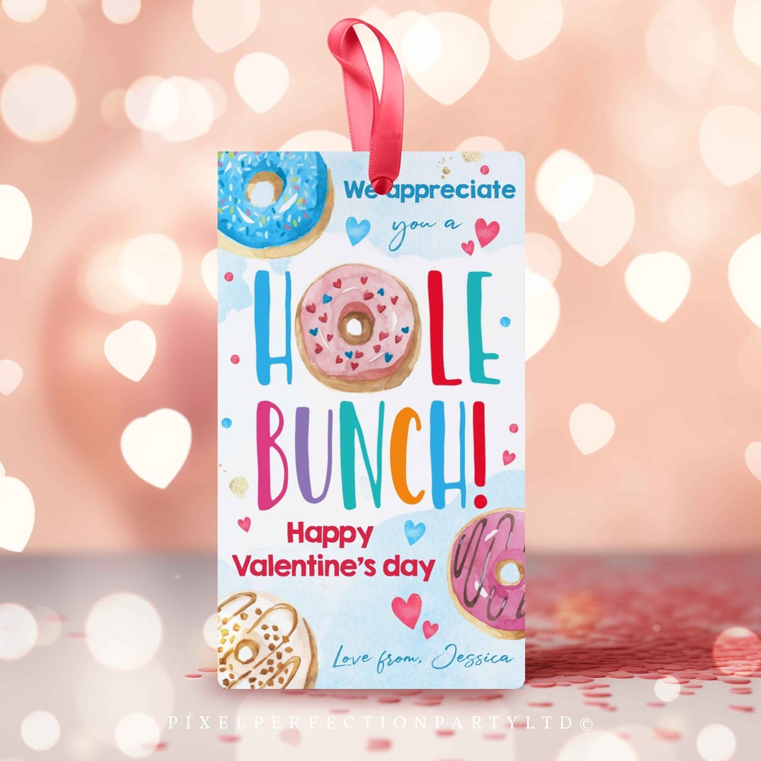 Editable Teachers Valentine's Day Gift Tag Teacher Donut Appreciation ...