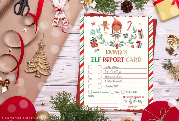 Editable Elf Report Card Elf Santa Naughty or Nice Report Elf - Etsy