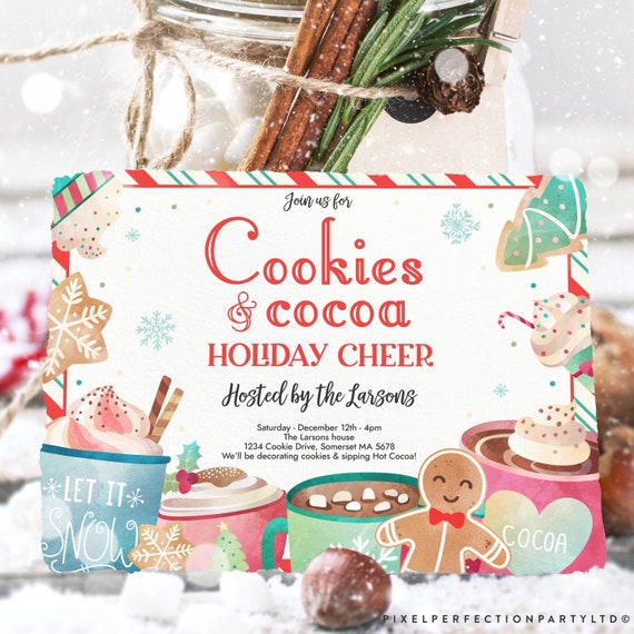 Paper Instant Invitation, Editable Cookies and Hot Cocoa Party ...