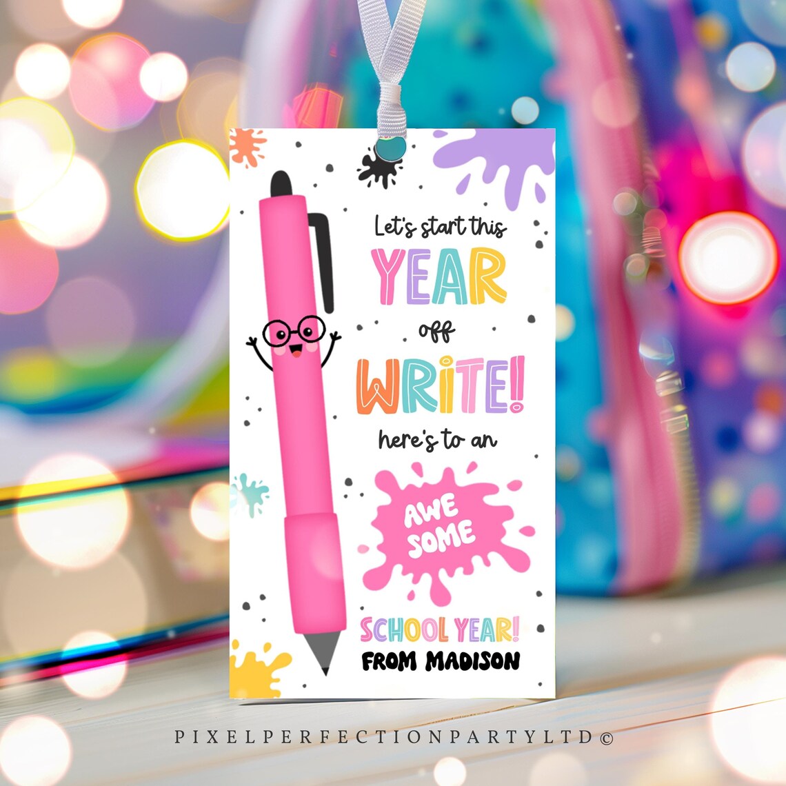 Editable Back to School Gift Tag Let's Start This Year Write Pen Gift ...