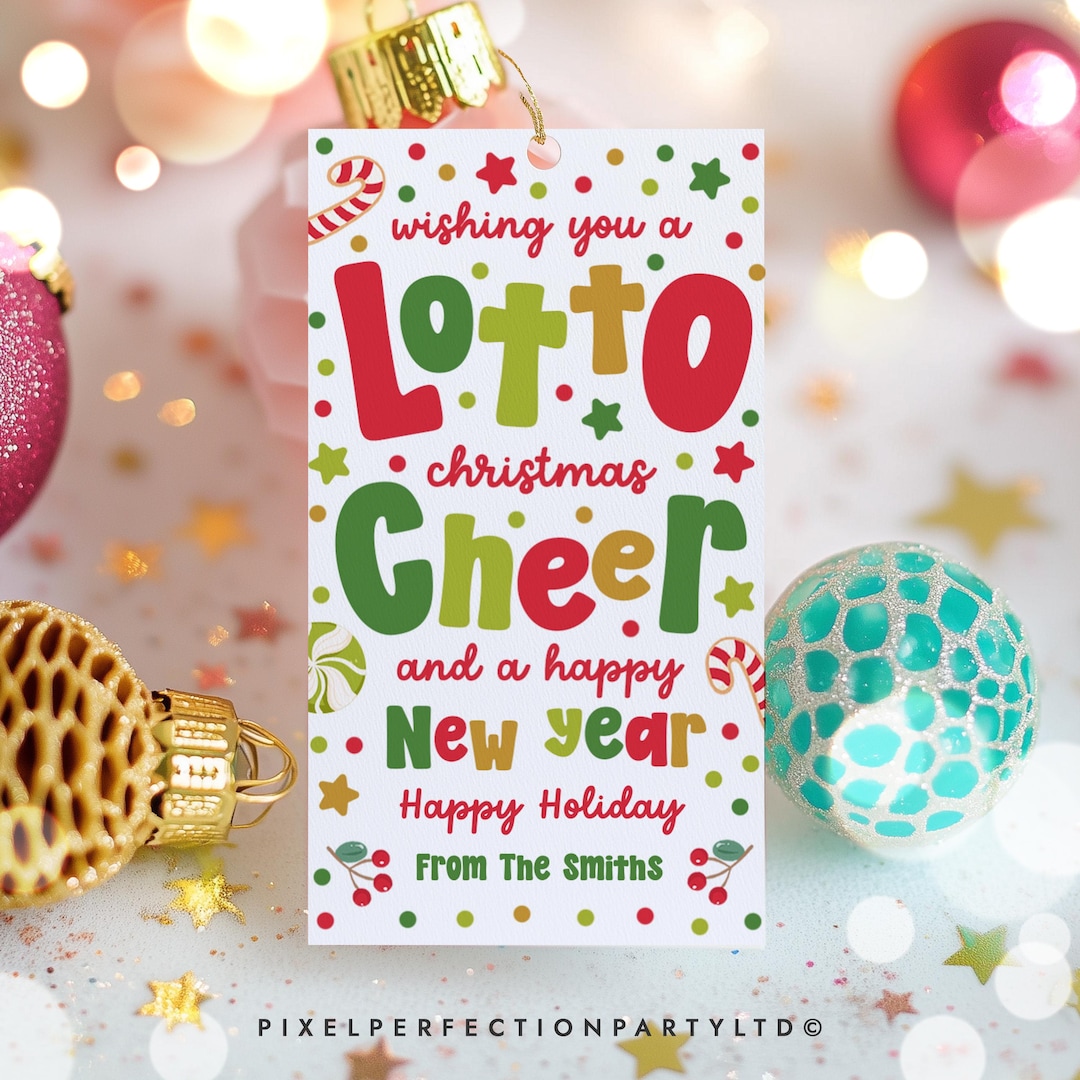 Editable Wishing You A Lotto Christmas Cheer Gift Tag Holiday Lotto ...