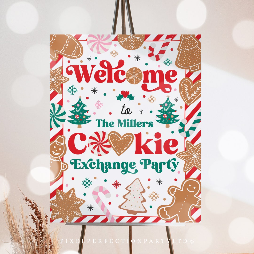 Editable Cookie Exchange Welcome Sign Cookie Swap Welcome Sign Cookies ...