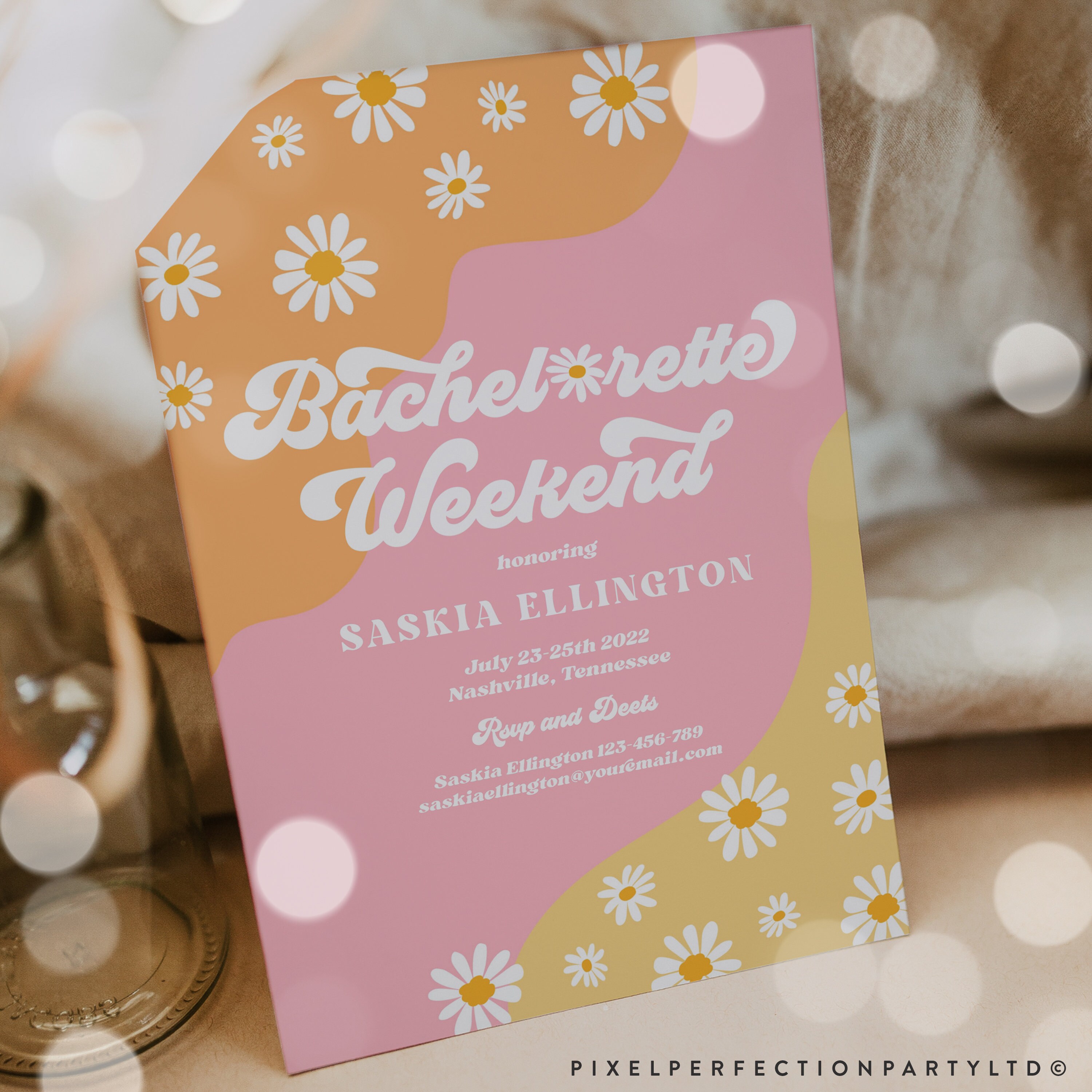 Editable Retro Bachelorette Weekend Invitation and Itinerary - Etsy