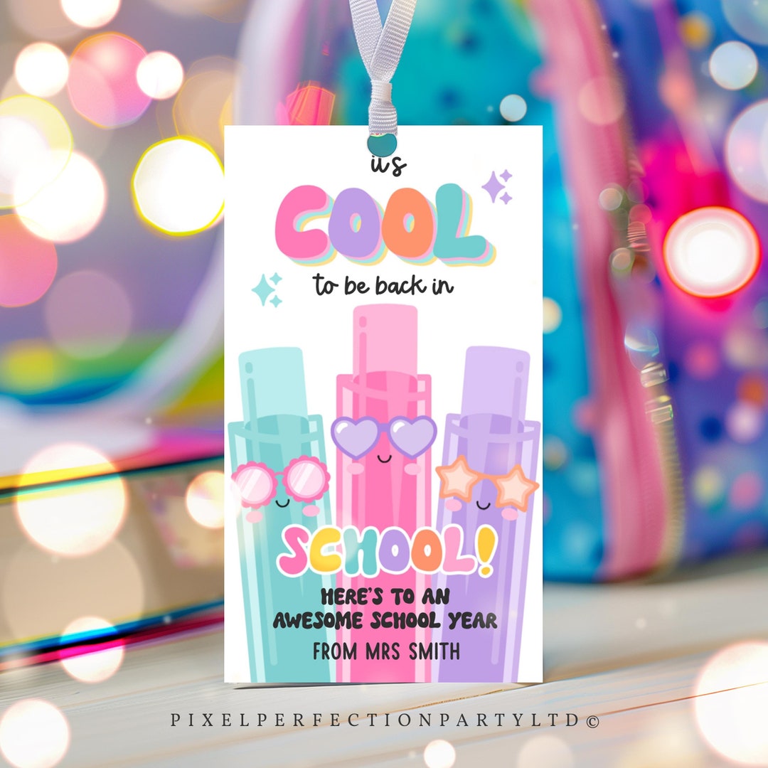 Editable Cool to Be Back in School Back to School Tag Ice Pop Back to ...