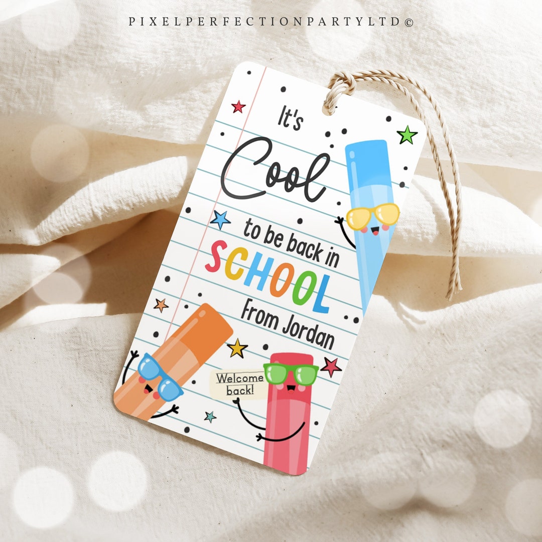 Editable Back to School Gift Tag Cool to Be Back in School Ice Pop Gift ...