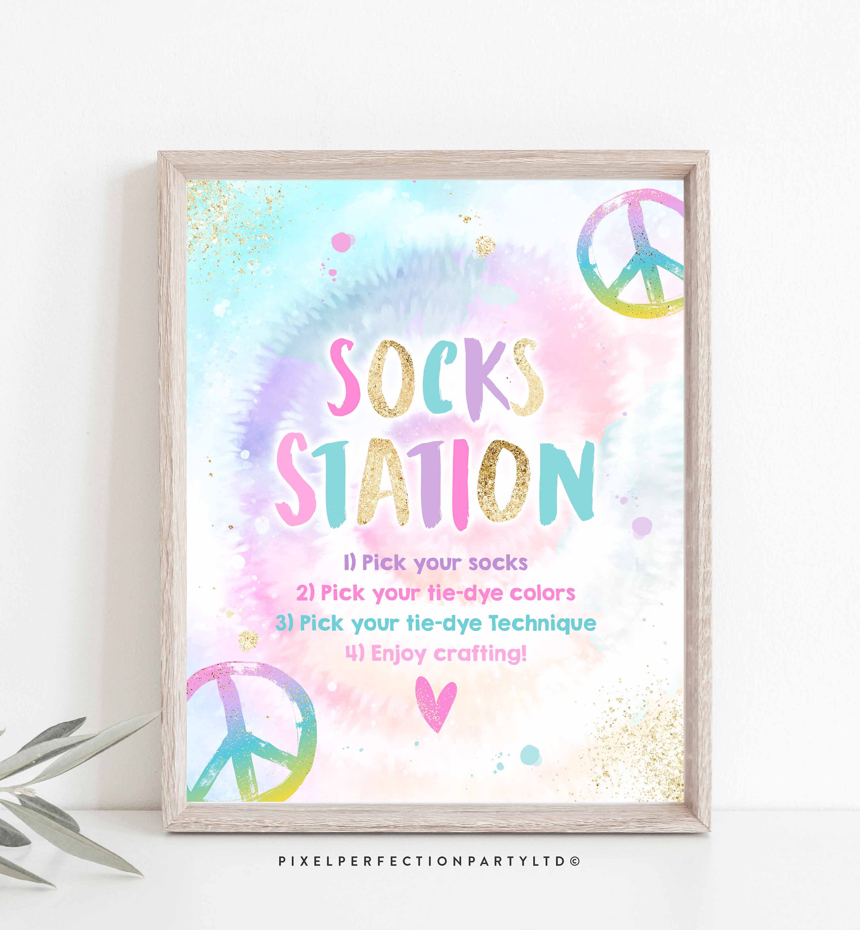 Tie Dye Socks Station Sign Tie Dye Socks Decorating Sign | Etsy
