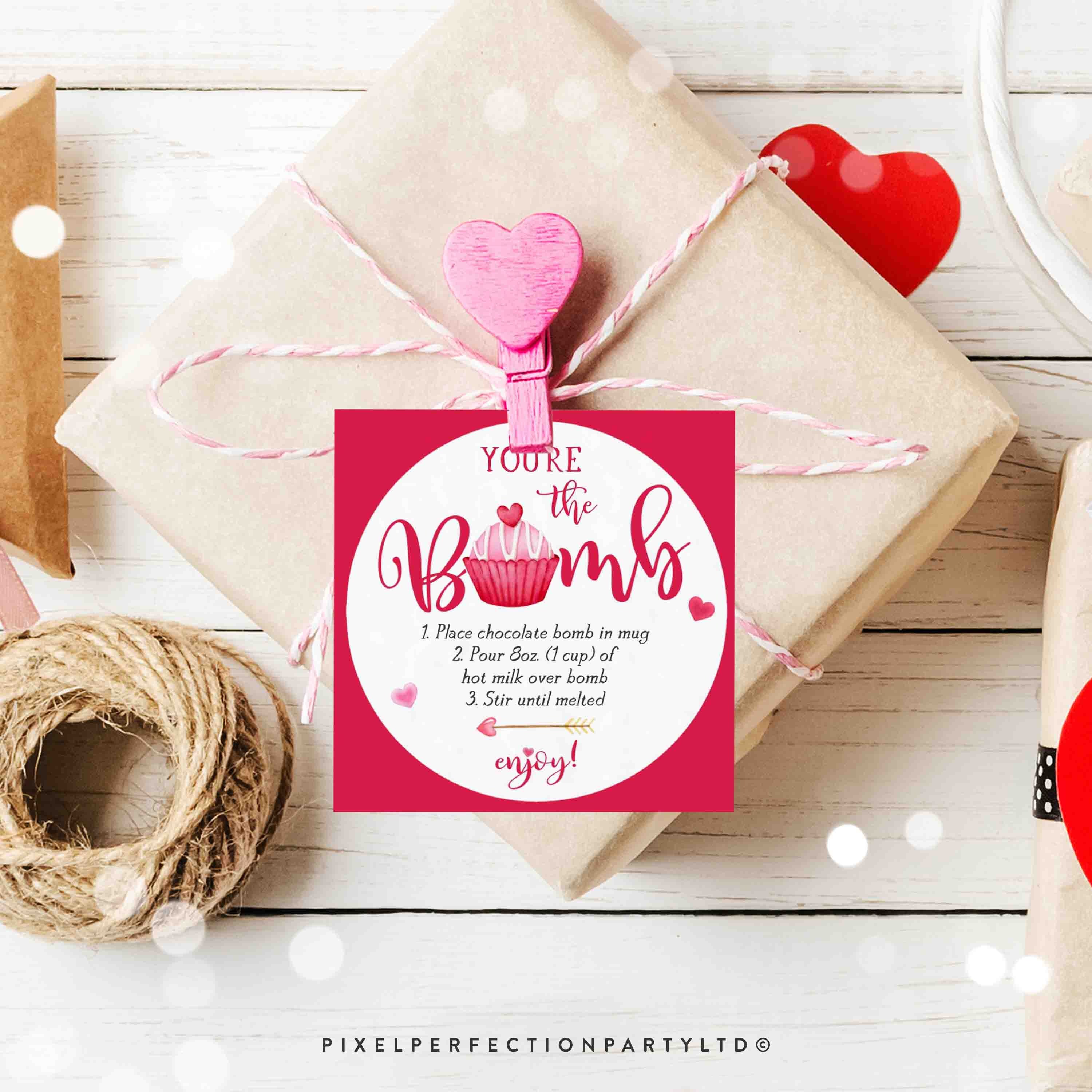 Editable Hot Chocolate Bomb Tag Valentine's Day Hot Cocoa | Etsy
