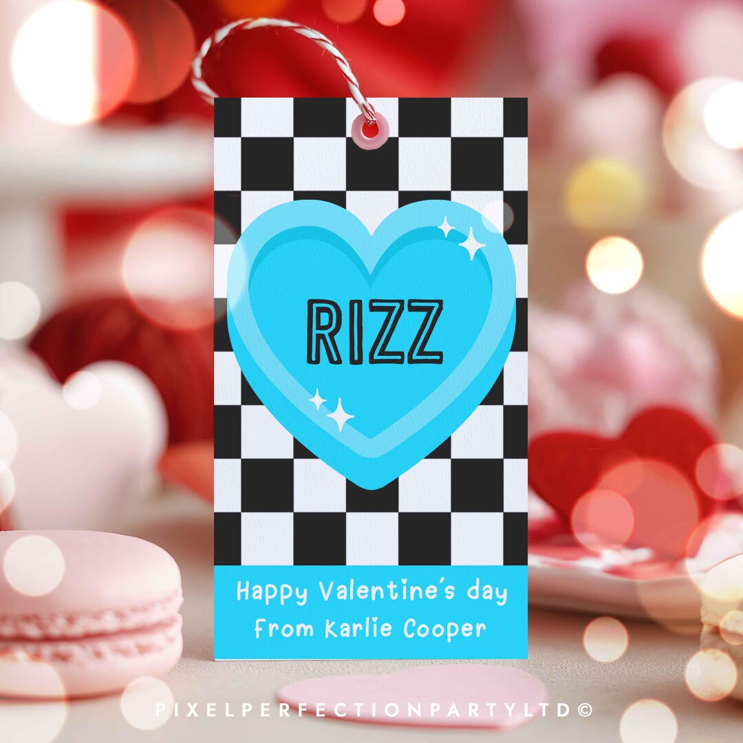 Editable Gen Alpha Slang Heart Valentine's Day Gift Tag Meme Funny ...