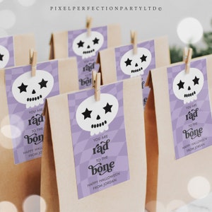 Editable Halloween Skeleton Gift Tag Halloween Rad To-the-bone Teacher ...