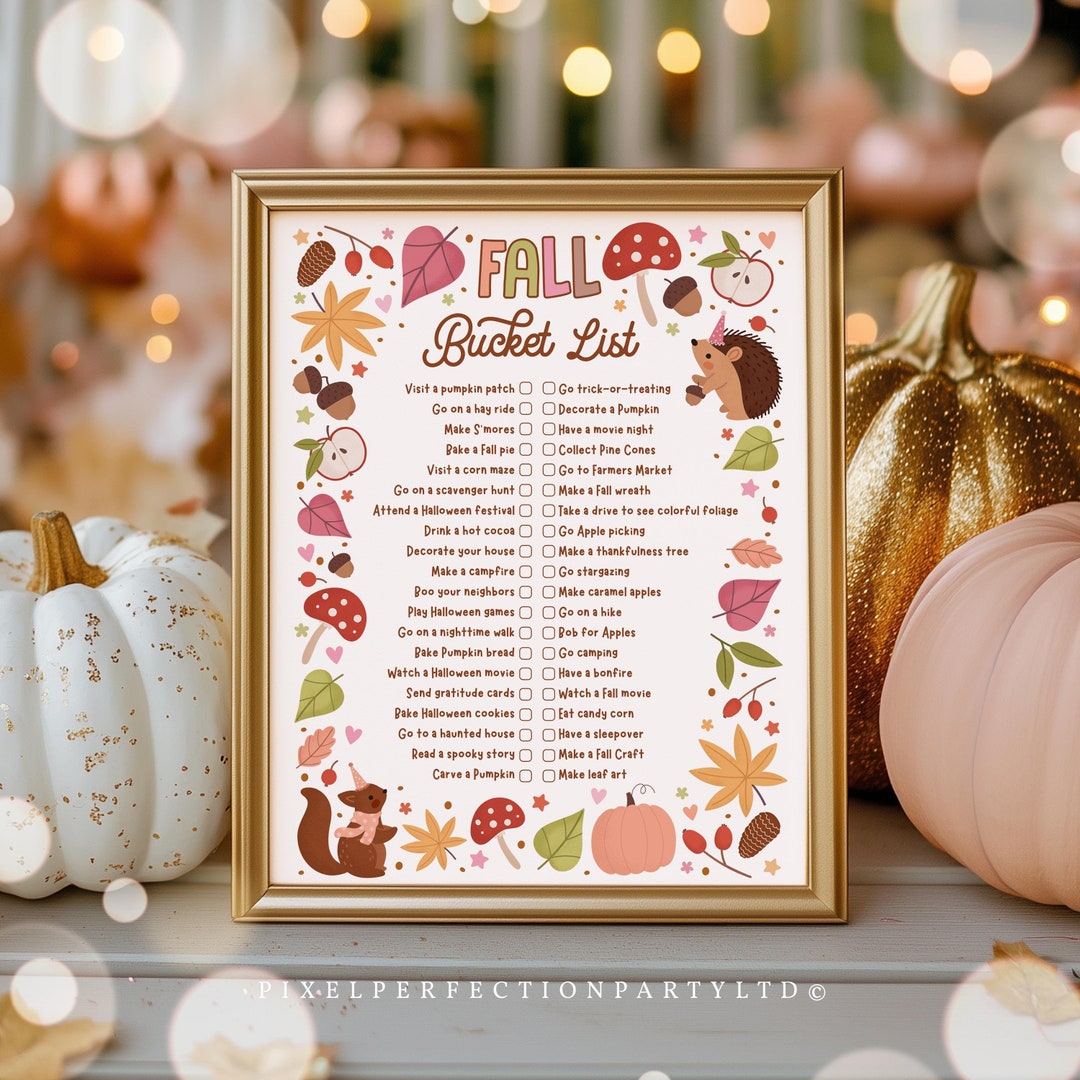 Editable Fall Bucket List Autumn Bucket List Fall To-do List Fall ...