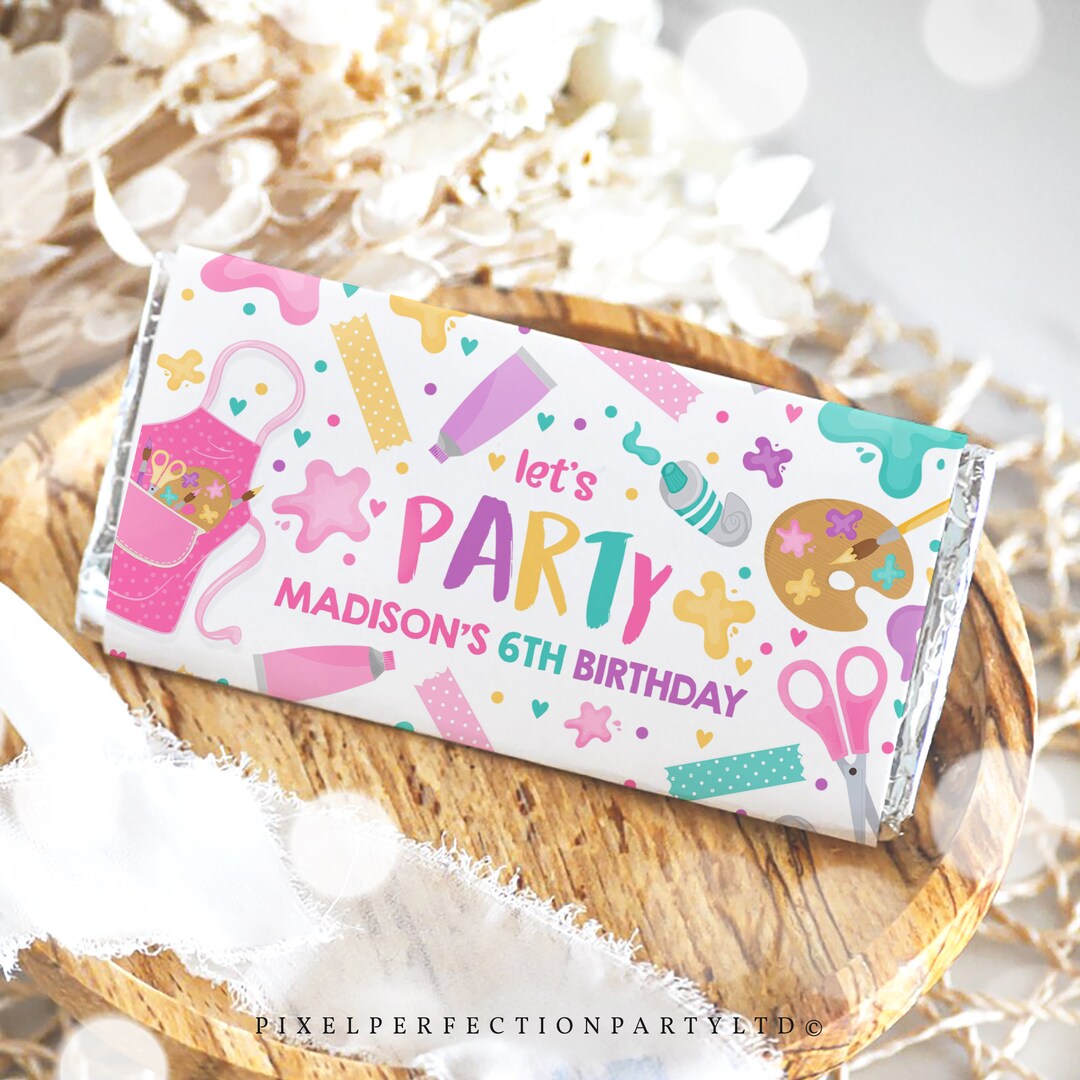 Editable Art Birthday Party Candy Bar Label Painting Party Birthday ...