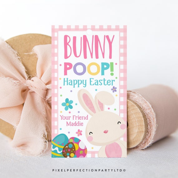 Editable Easter Bunny Poop Gift Tag Easter Treat Candy Gift Tag Easter ...