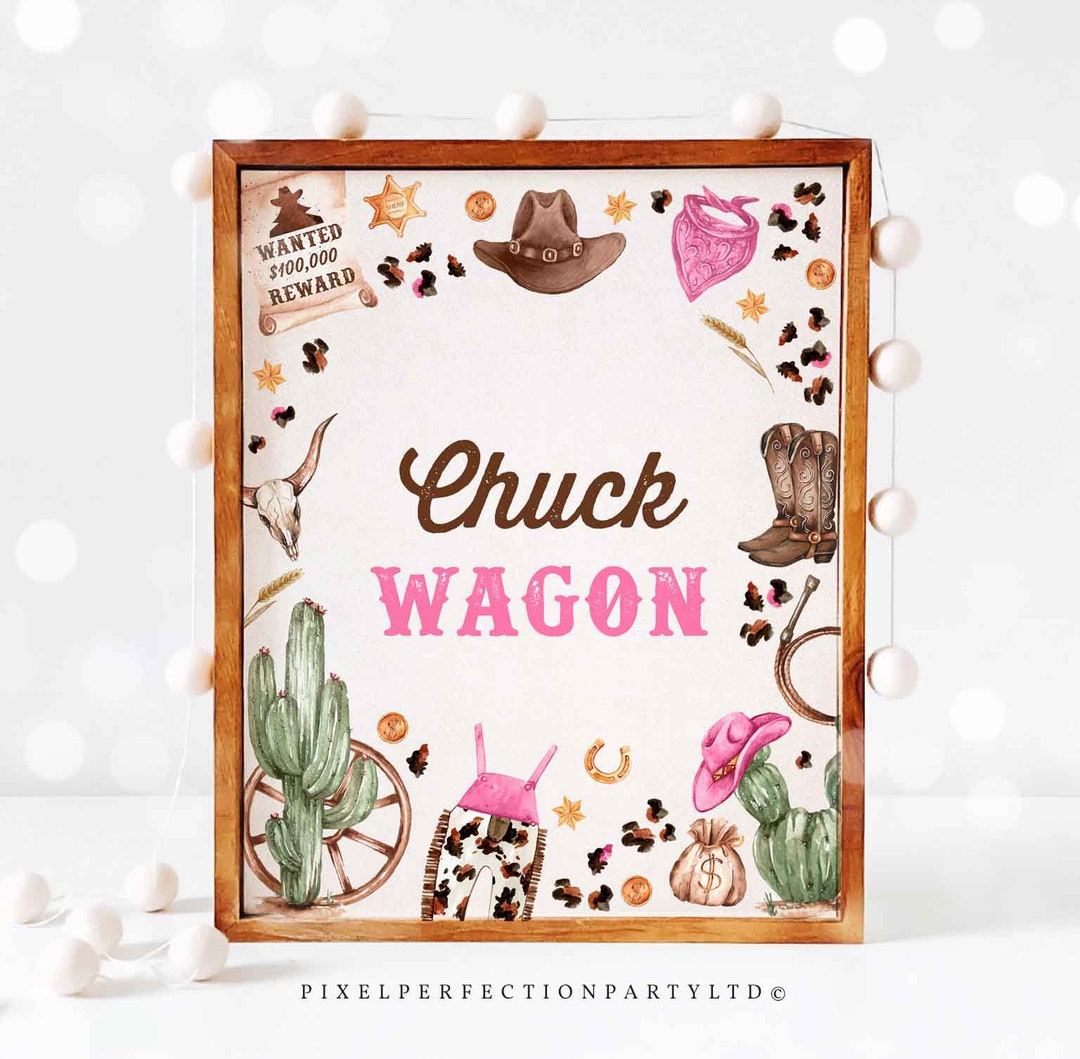 Cowgirl Birthday Party Chuck Wagon Sign Wild West Cowgirl 1st Rodeo ...