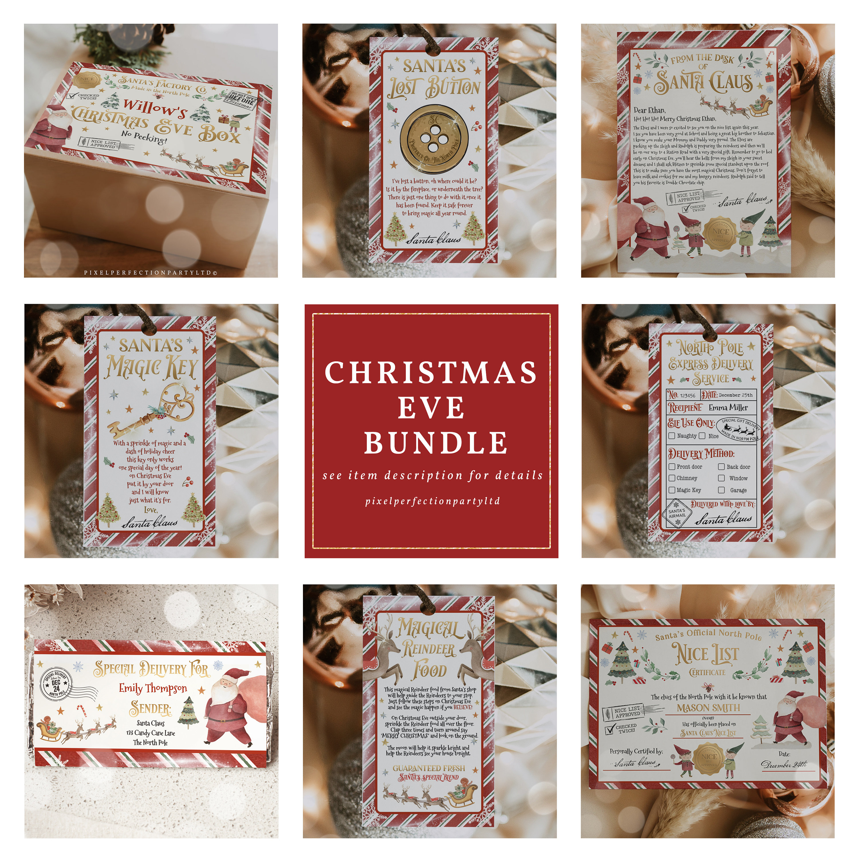 EDITABLE Christmas Eve Box Kit Letter From Santa Nice Certificate ...