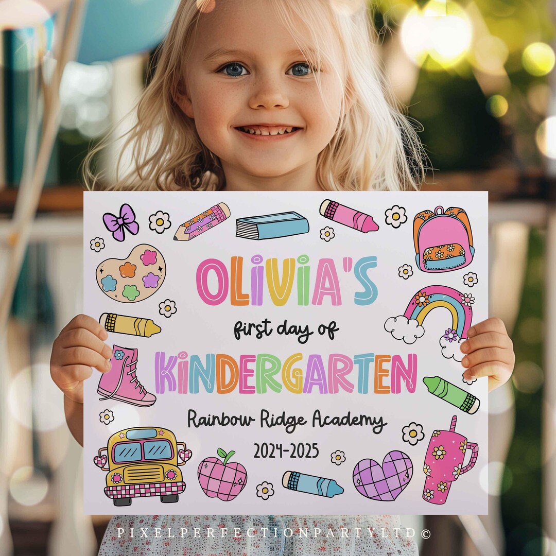 Editable First Day of Kindergarten Sign Printable First Day of ...