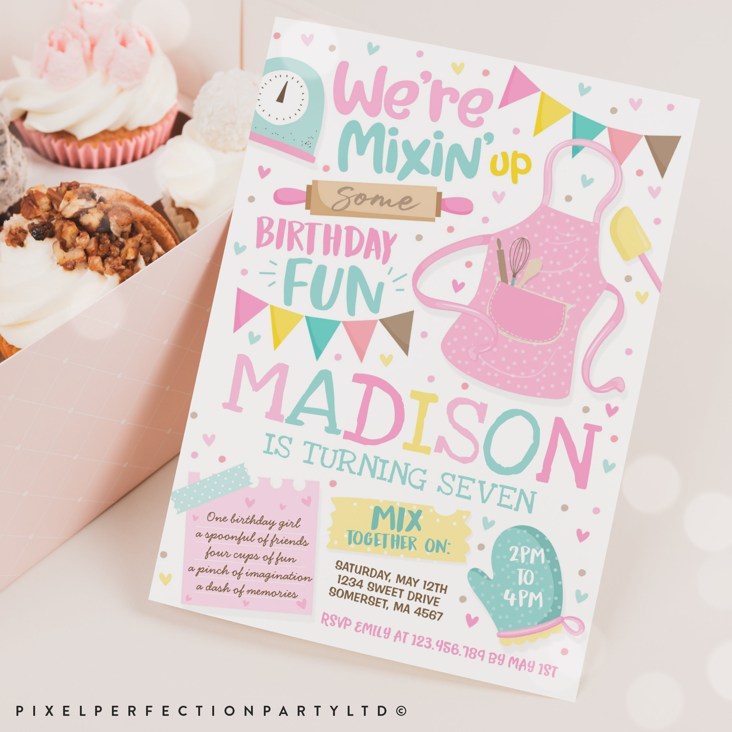 Paper Invitations & Announcements Recipe Card Birthday Party Cookie ...
