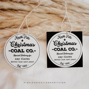 EDITABLE Christmas Coal Gift Tag Lump of Coal From the North Pole Tag ...