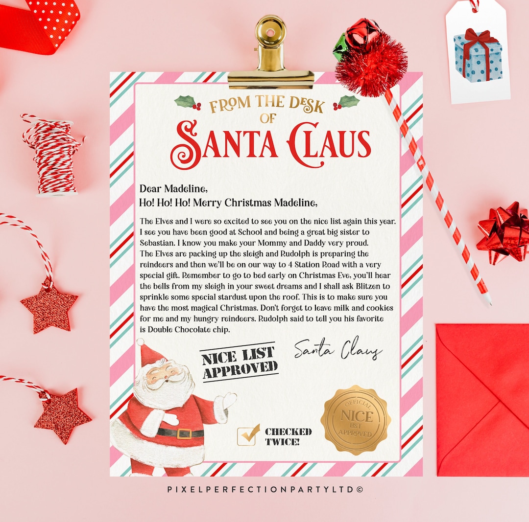 EDITABLE Official Letter From Santa Claus Letter From the Desk of Santa ...