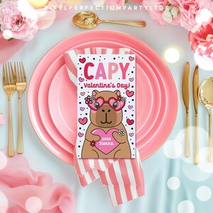 Editable Capybara Valentine's Day Gift Tag Capy Valentine's Day Gift ...