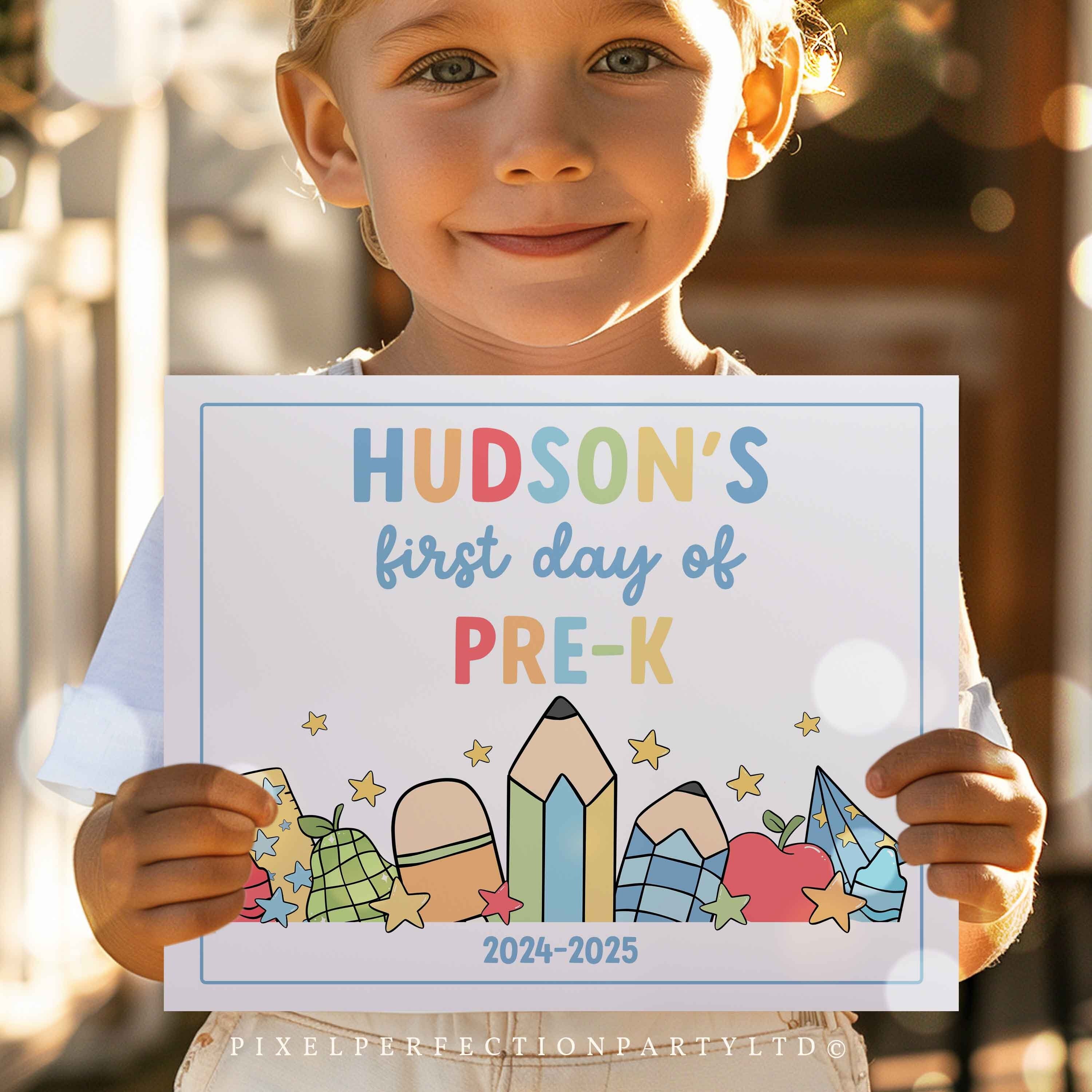 Editable First Day of Pre-k Sign Printable First Day of Pre-k Poster ...