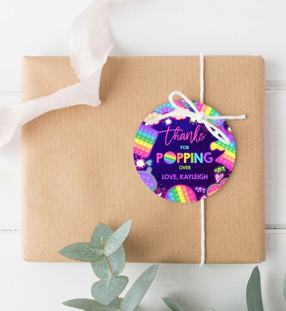 Editable Pop It Birthday Party Circle And Square Favor Tags Pop It ...