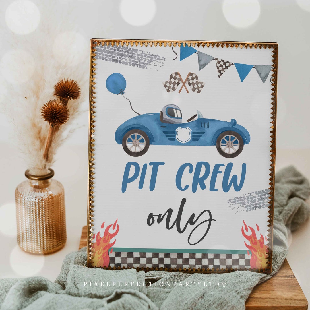 Pit Crew Only Party Sign Race Car 2nd Birthday Two Fast 2 - Etsy