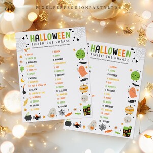 Halloween Finish That Phrase Halloween Phrase Game Halloween Party Game ...