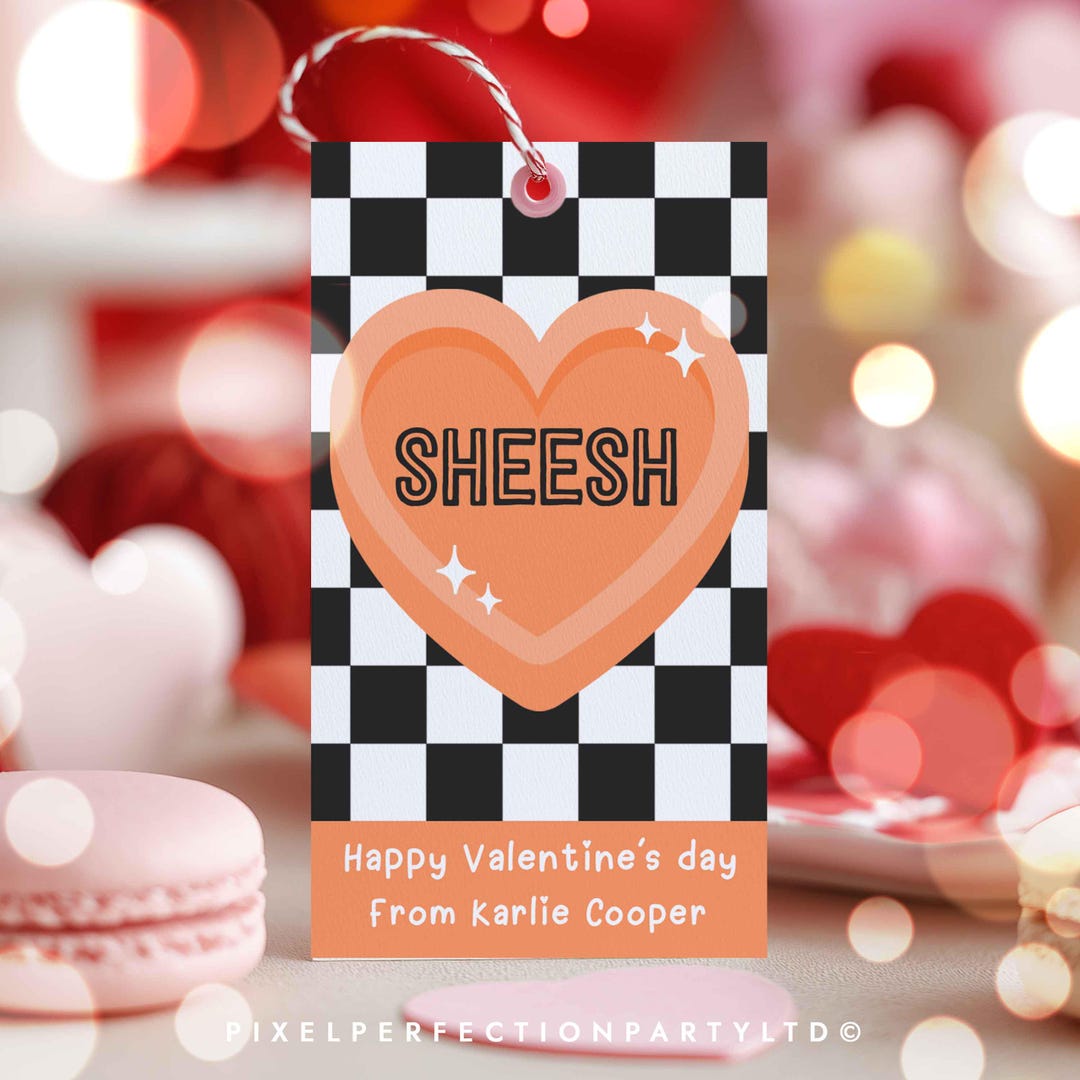 Editable Gen Alpha Slang Heart Valentine's Day Gift Tag Meme Funny ...