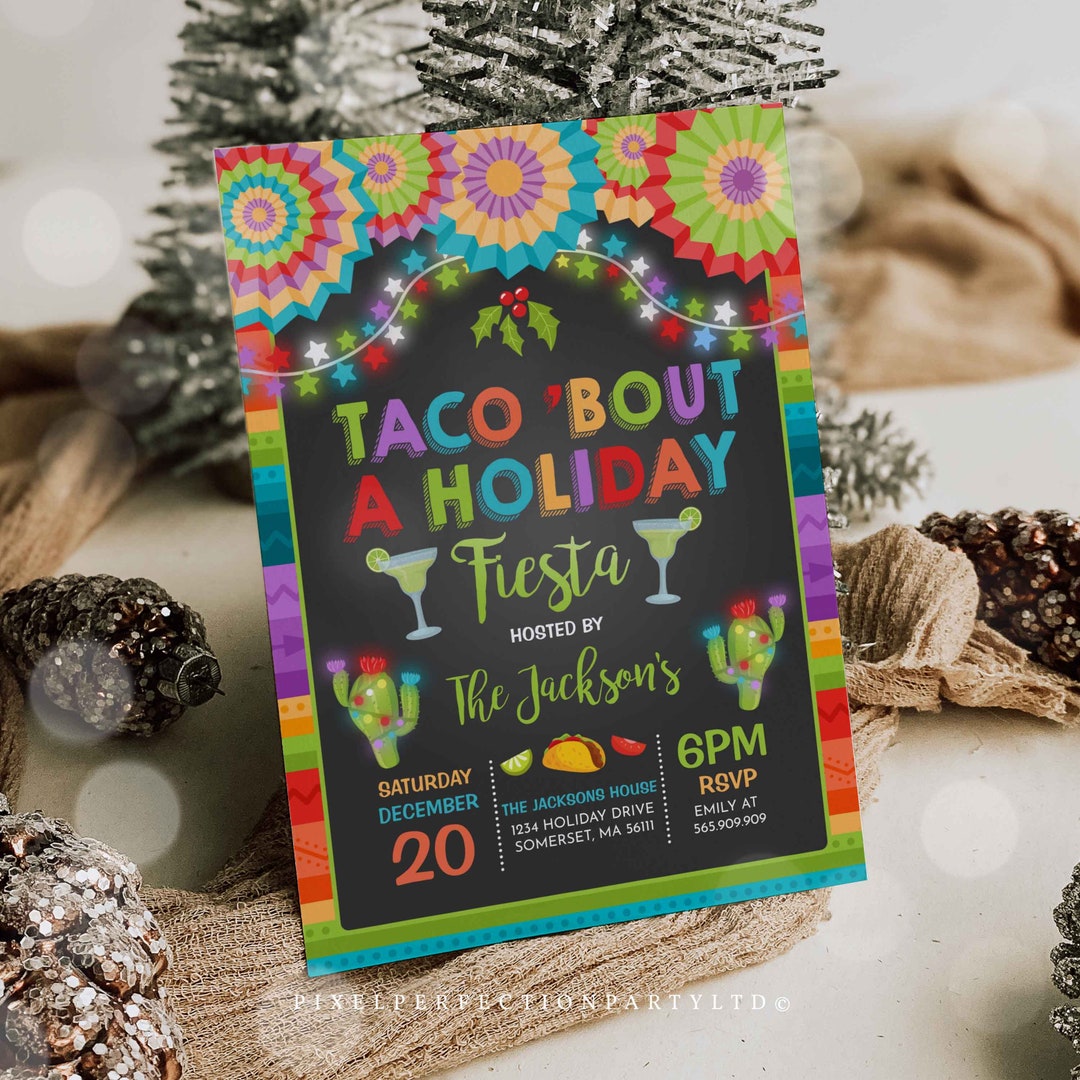 Holiday Fiesta Party Invitation Taco Bout' A Holiday Party Fiesta Christmas Taco Bout A Fiesta ...