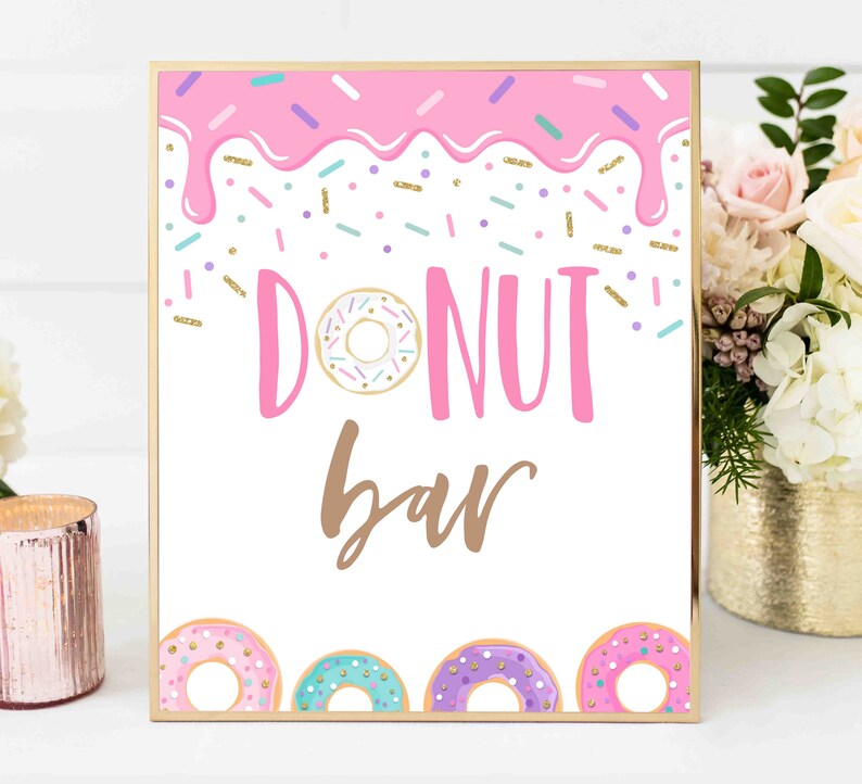 Donut Bar Table Sign Donut Party Sign Food and Beverage - Etsy
