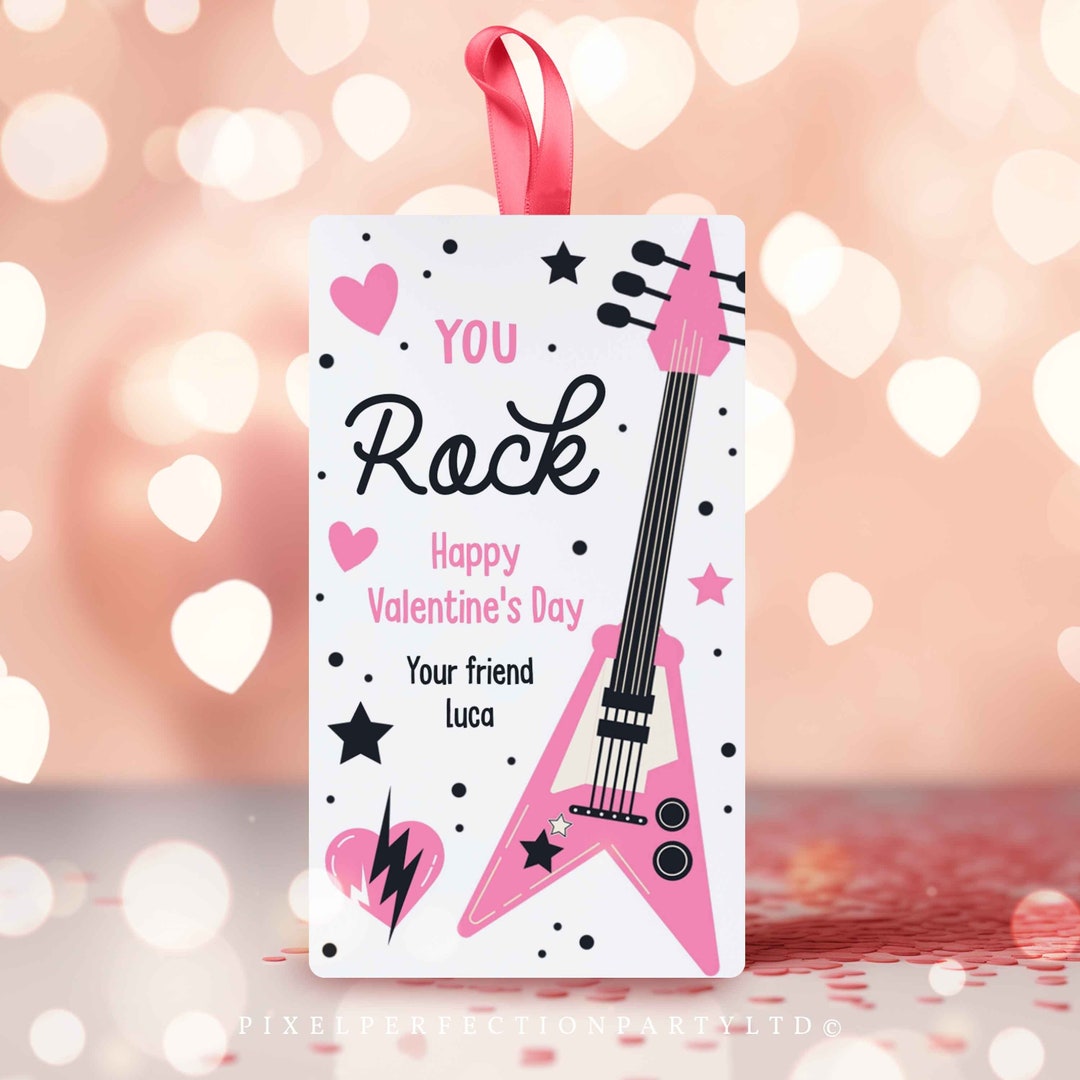 Editable Valentines You Rock Gift Tags Valentines Rockstar - Etsy