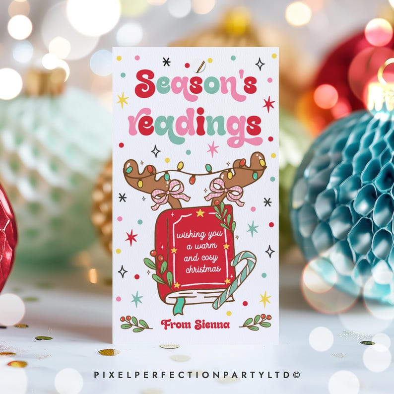 Editable Season's Readings Christmas Book Gift Tag Teacher Student Book ...