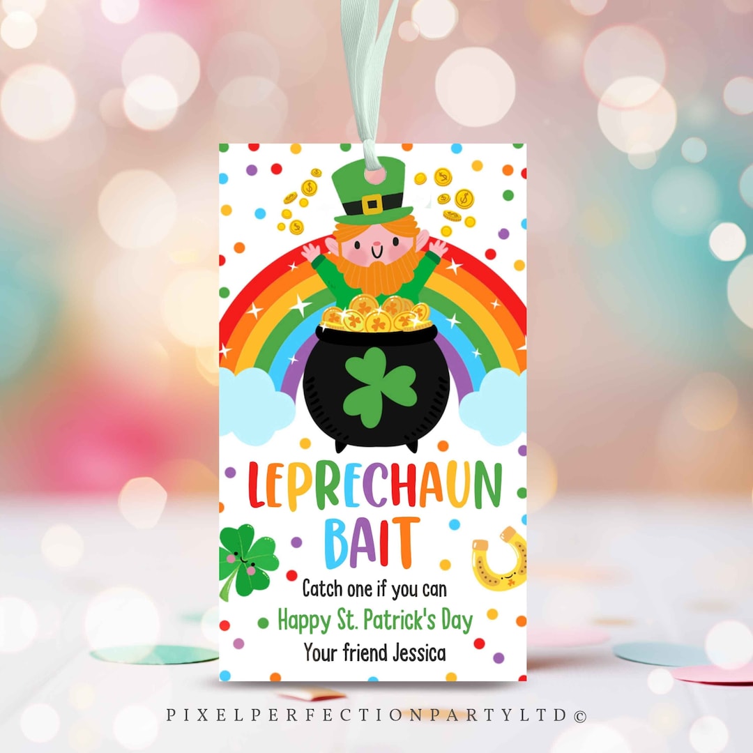 Editable St. Patrick's Day Leprechaun Bait Gift Tag St Patrick's Day ...