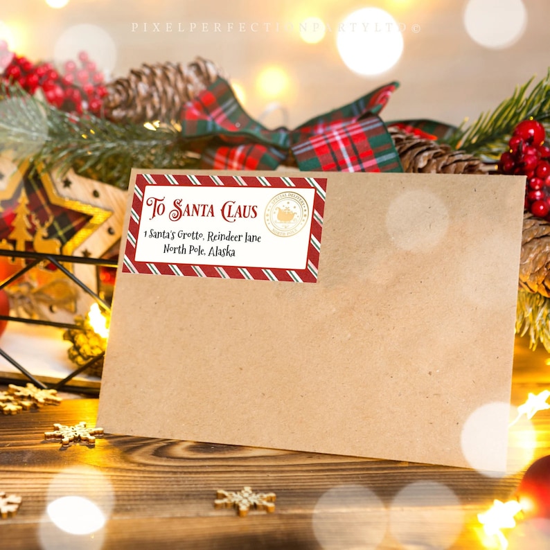 EDITABLE Official Letter to & From Santa Kit Mailing Label - Etsy