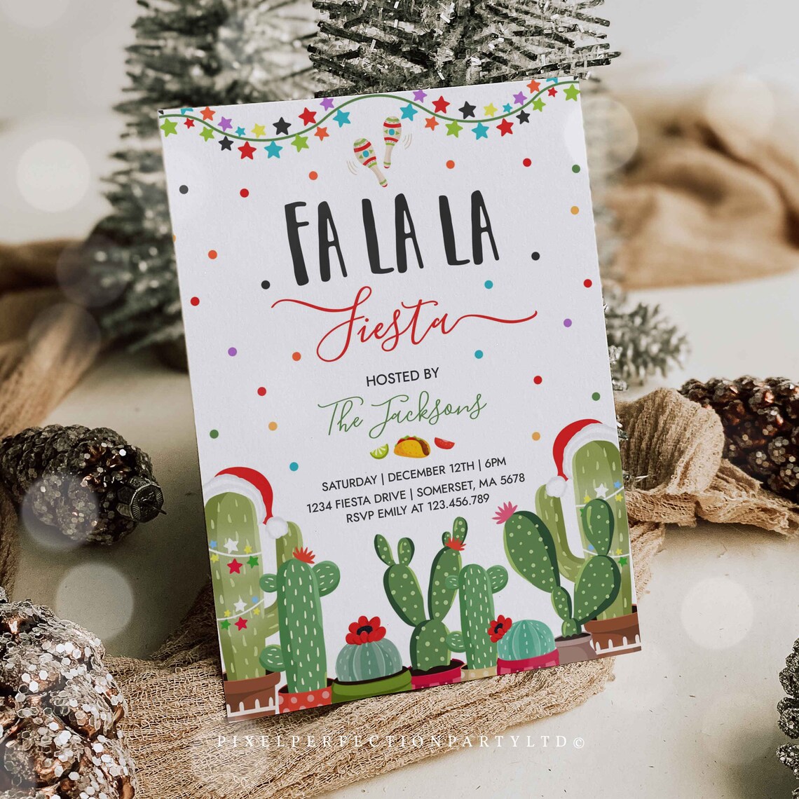 Christmas Fiesta Party Invitation Holiday Fiesta Party - Etsy