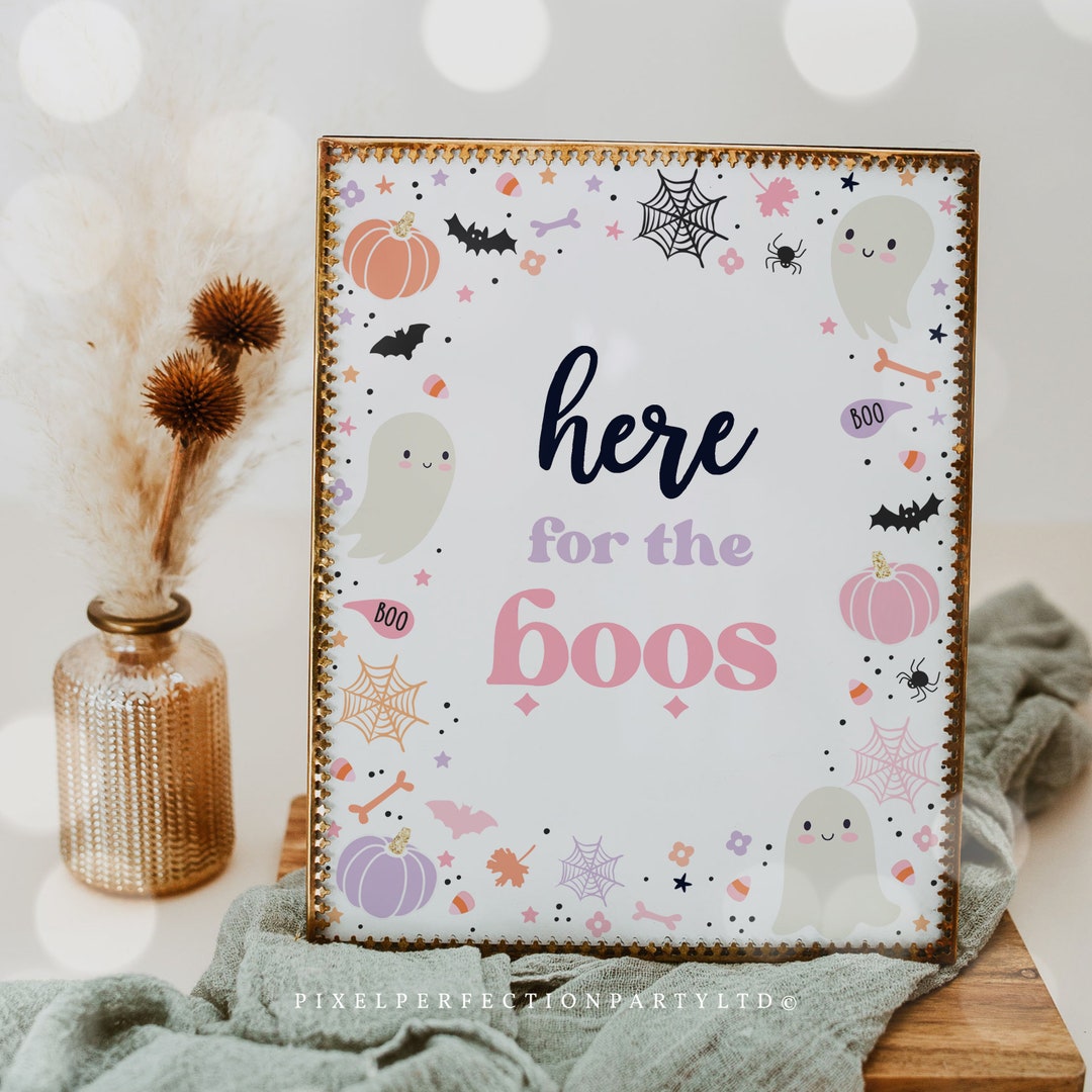 A Little Boo Baby Shower Here for the Boos Sign Halloween Girl Cute ...
