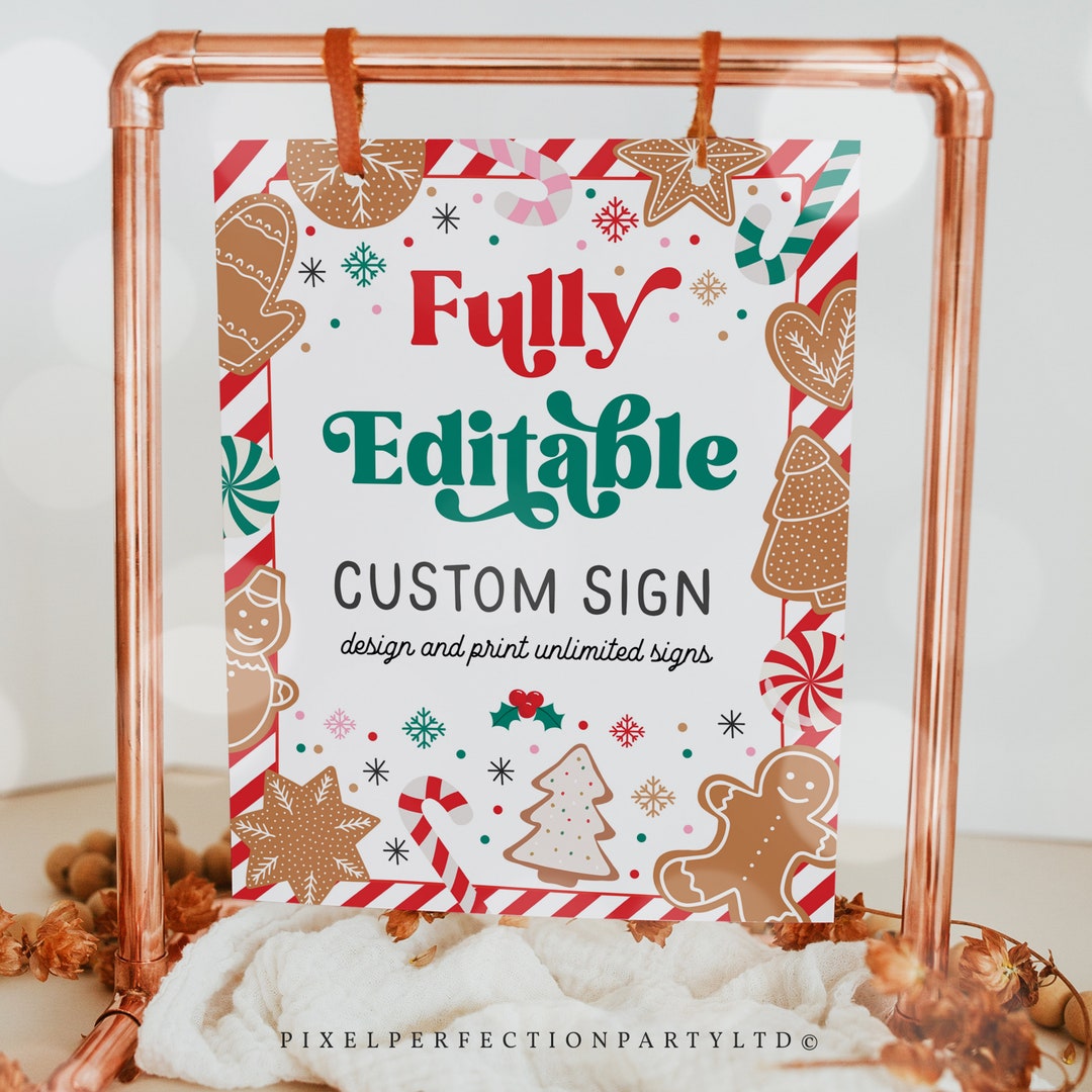 Fully Editable Cookie Exchange Party Sign Cookie Swap Custom Sign ...
