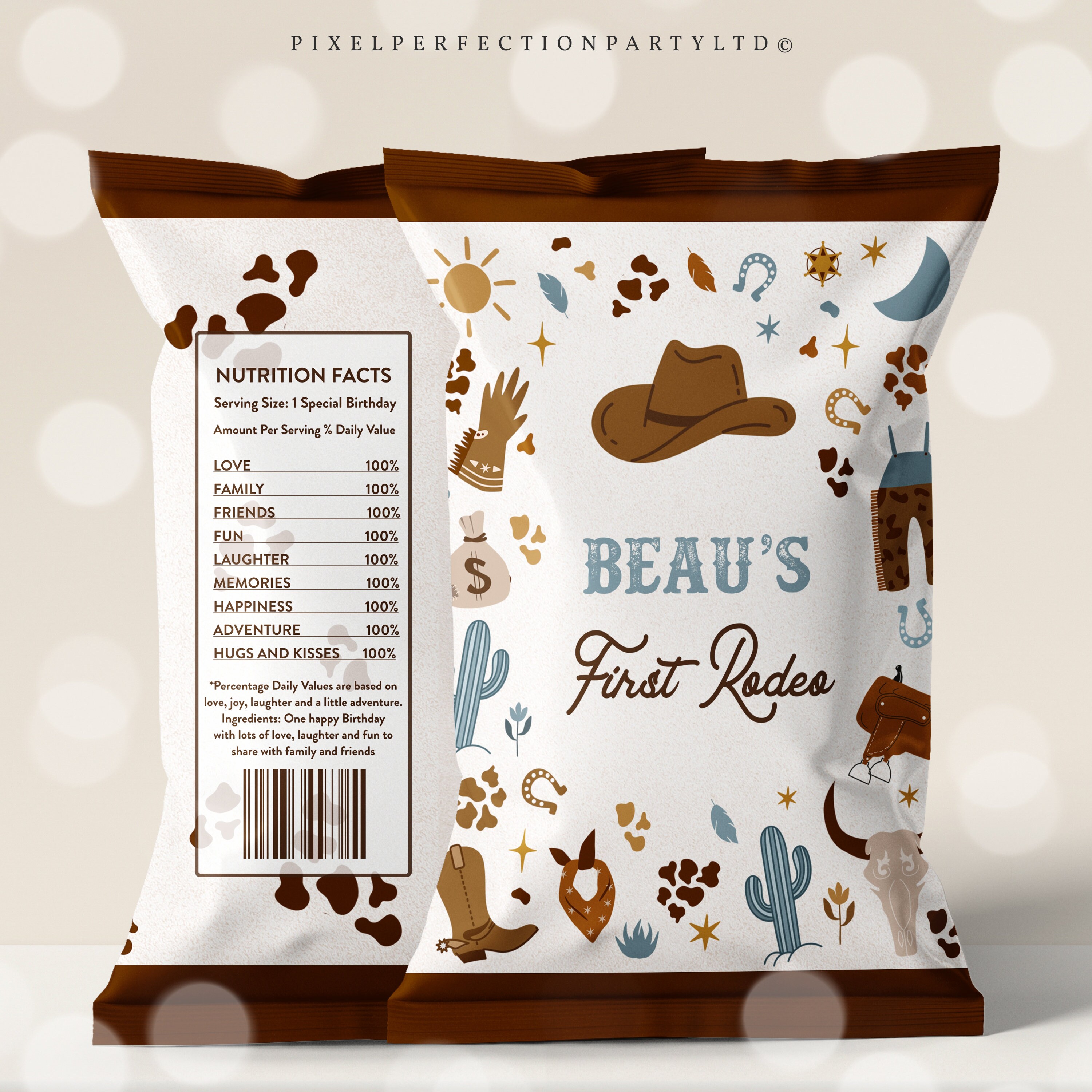 Editable Cowboy Birthday Chip Bag Label Wild West Cowboy 1st - Etsy Ireland