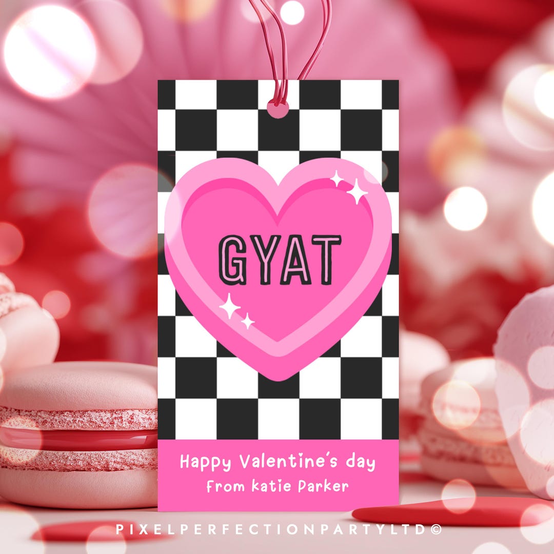Editable Gen Alpha Slang Heart Valentine's Day Gift Tag Meme Funny ...
