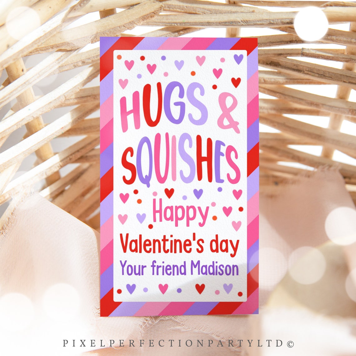 Editable Squishy Valentines Gift Tags Hugs and Squishes - Etsy