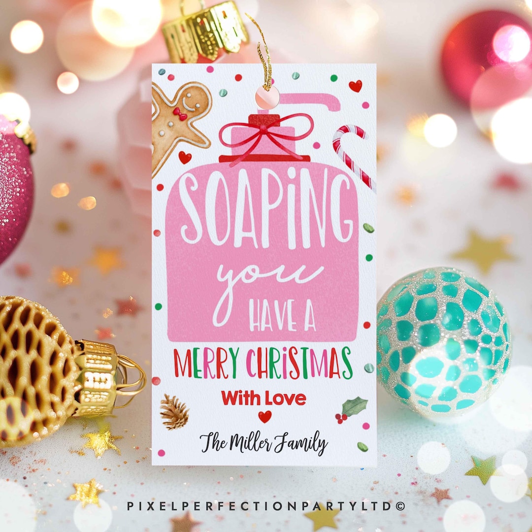 Editable Soapin You Have a Merry Christmas Teacher Christmas Gift Tag ...