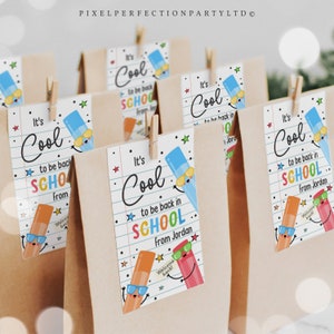 Editable Back to School Gift Tag Cool to Be Back in School Ice Pop Gift ...